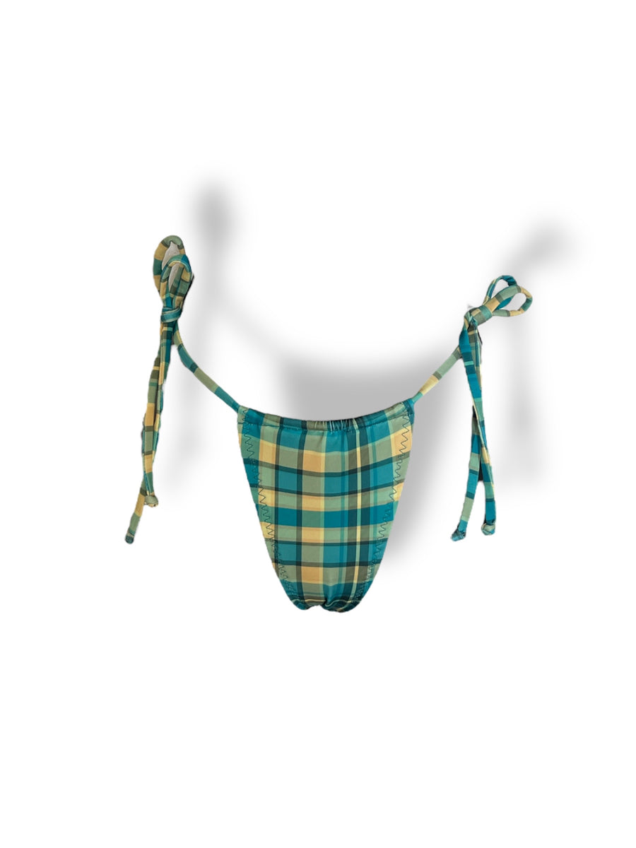 Blue Plaid String Bottoms – Sundia Swimwear